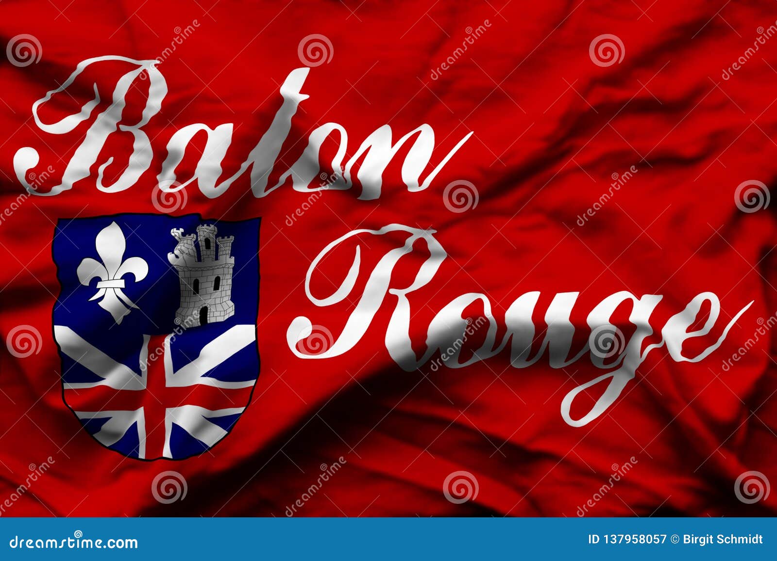 Baton Rouge Realistic Flag Illustration. Stock Illustration ...