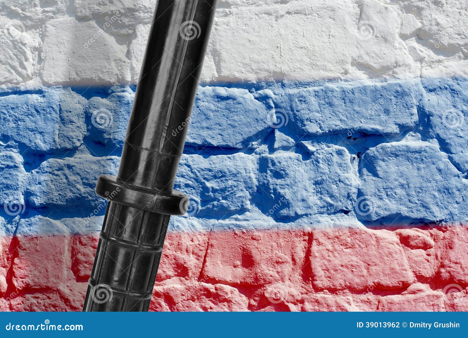 Baton and the Russian flag stock photo. Image of state - 39013962