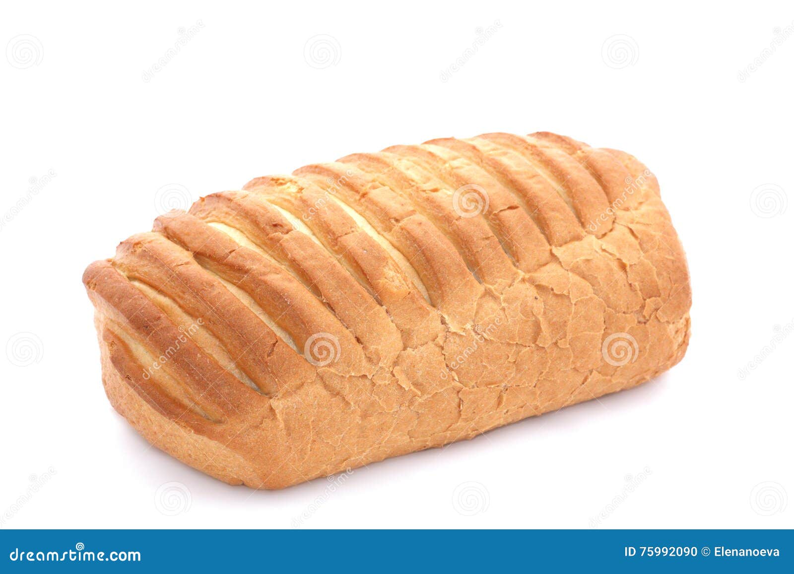 Baton of Wheat Bread on a White Background Stock Photo - Image of ...