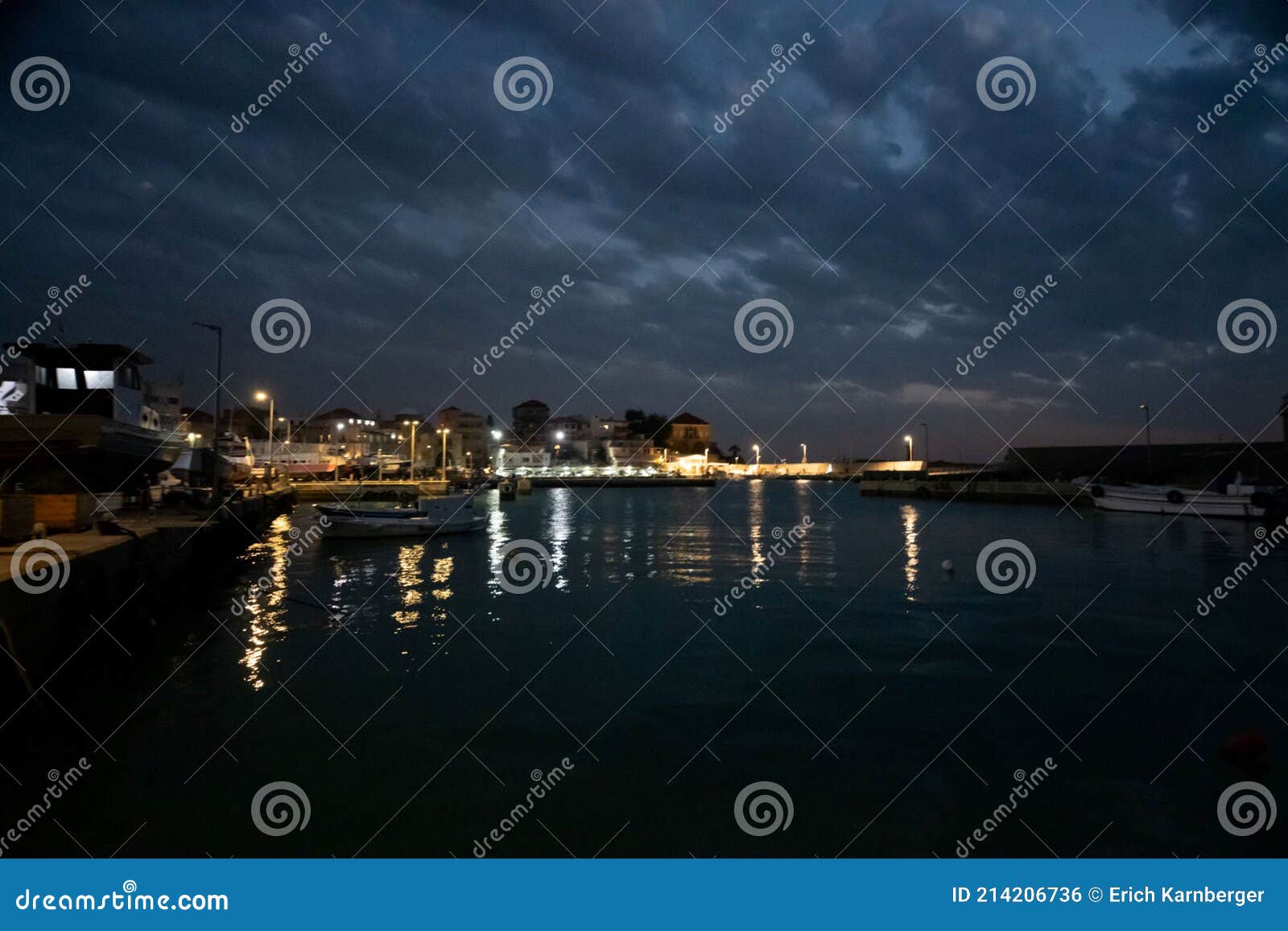 Night at Batroun harbor stock photo. Image of beautiful - 214206736