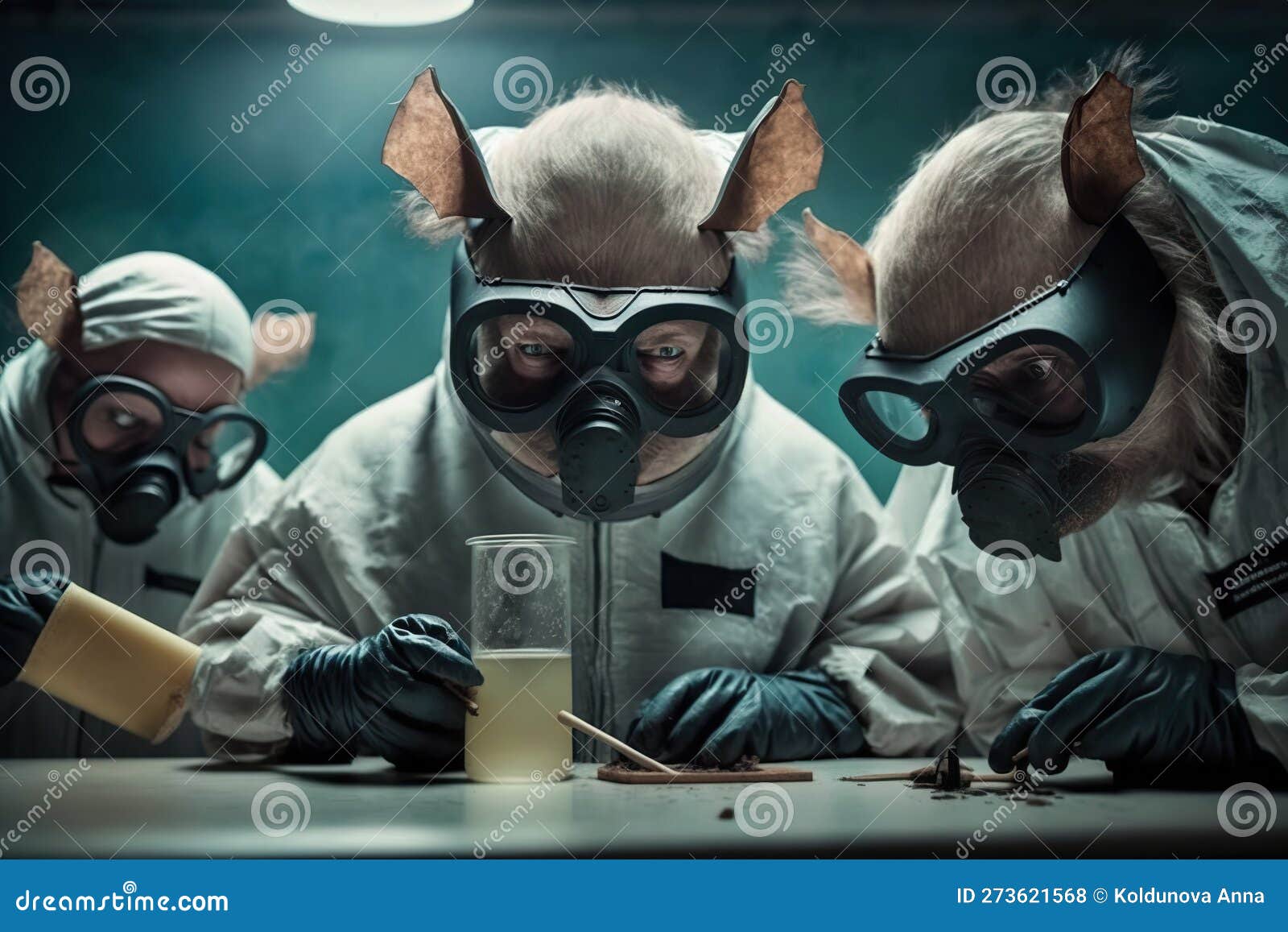 Bats Dressed As Scientists Experiment on Humans in a Lab, Created with ...