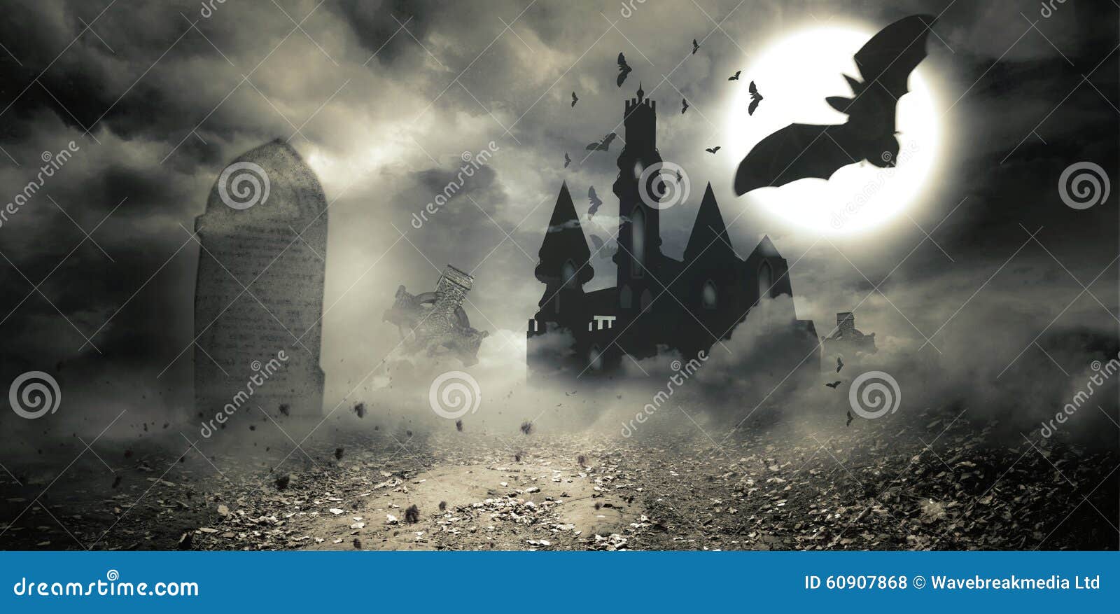 Bats Flying To Draculas Castle Stock Photography | CartoonDealer.com ...