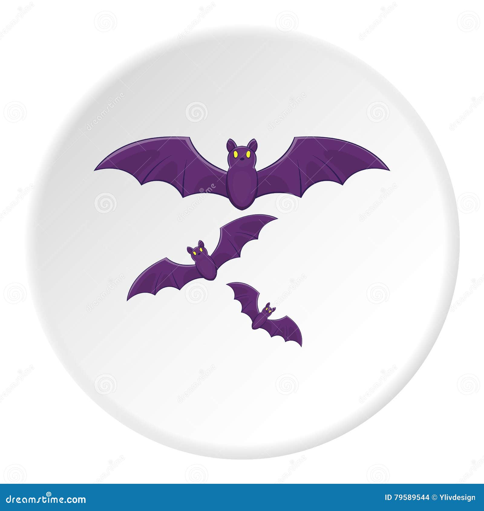 Bats icon, cartoon style stock vector. Illustration of dark - 79589544