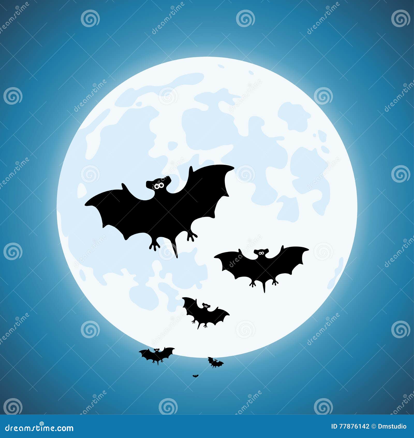 Bats in the night, vector stock vector. Illustration of scary - 77876142