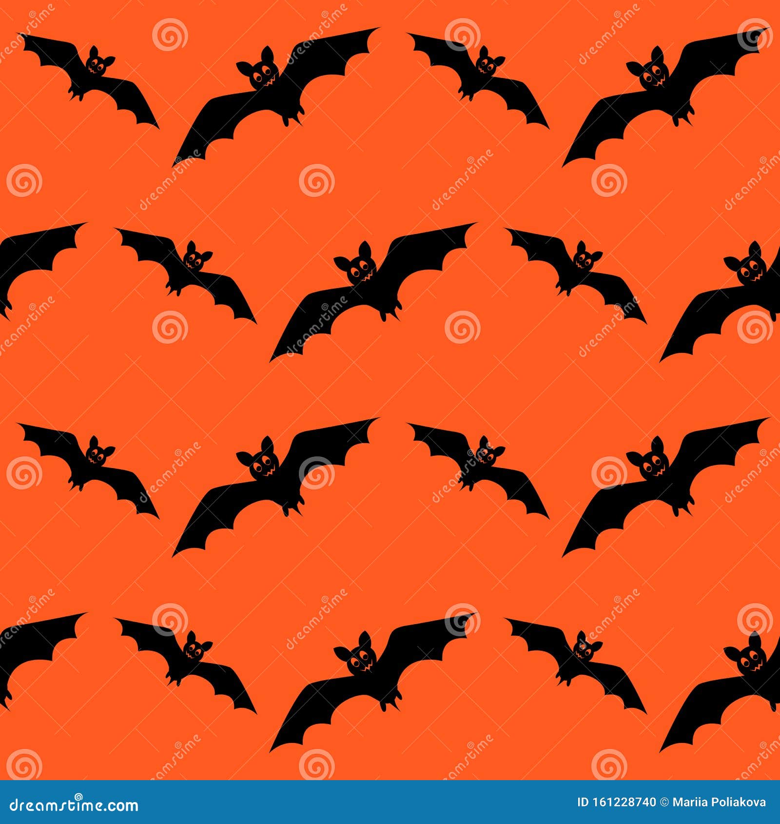 Bats Vector Seamless Pattern. Black Silhouettes of Seamless Texture ...