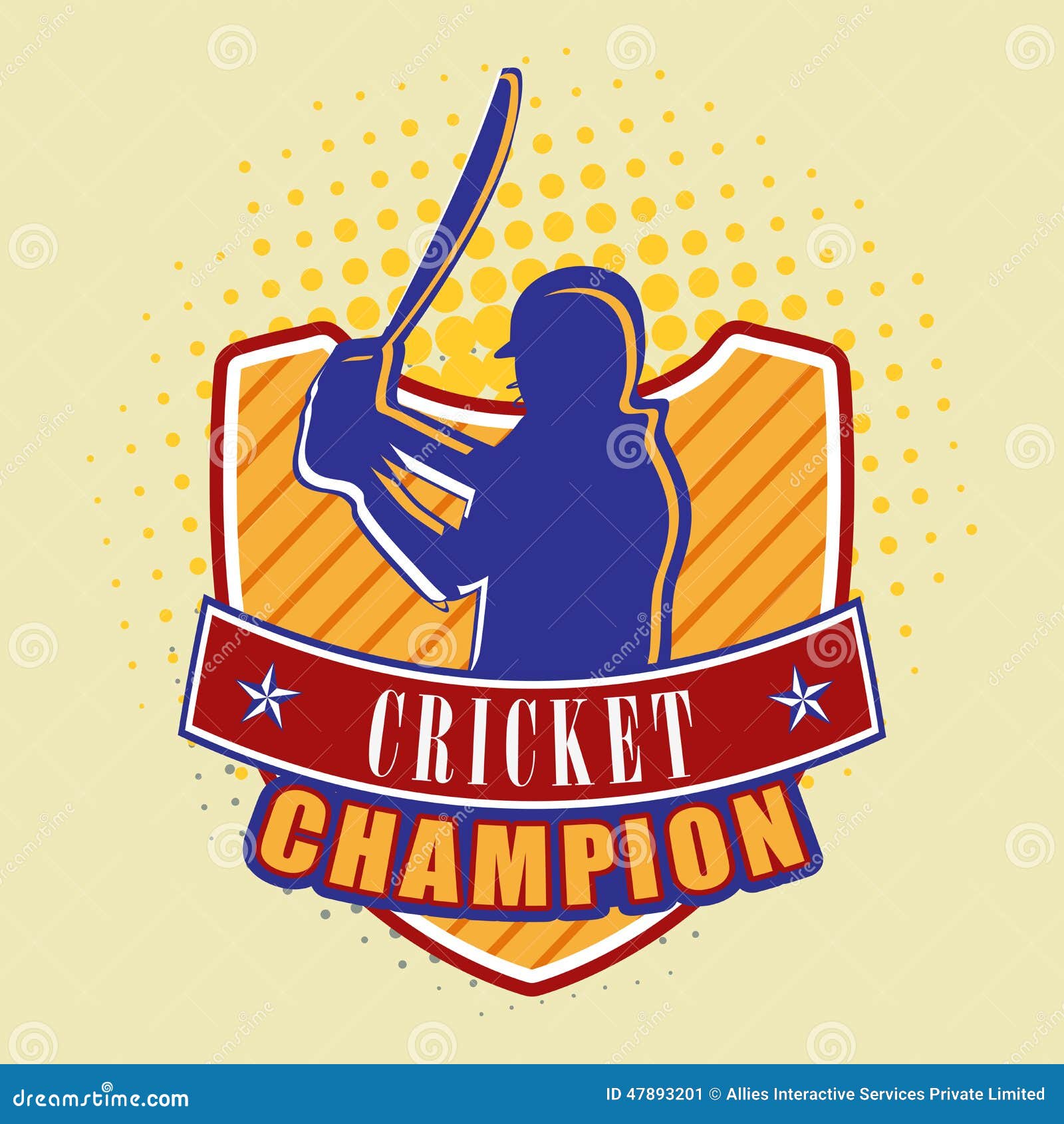 Batsman with Bat and Winning Shield. Stock Illustration - Illustration ...