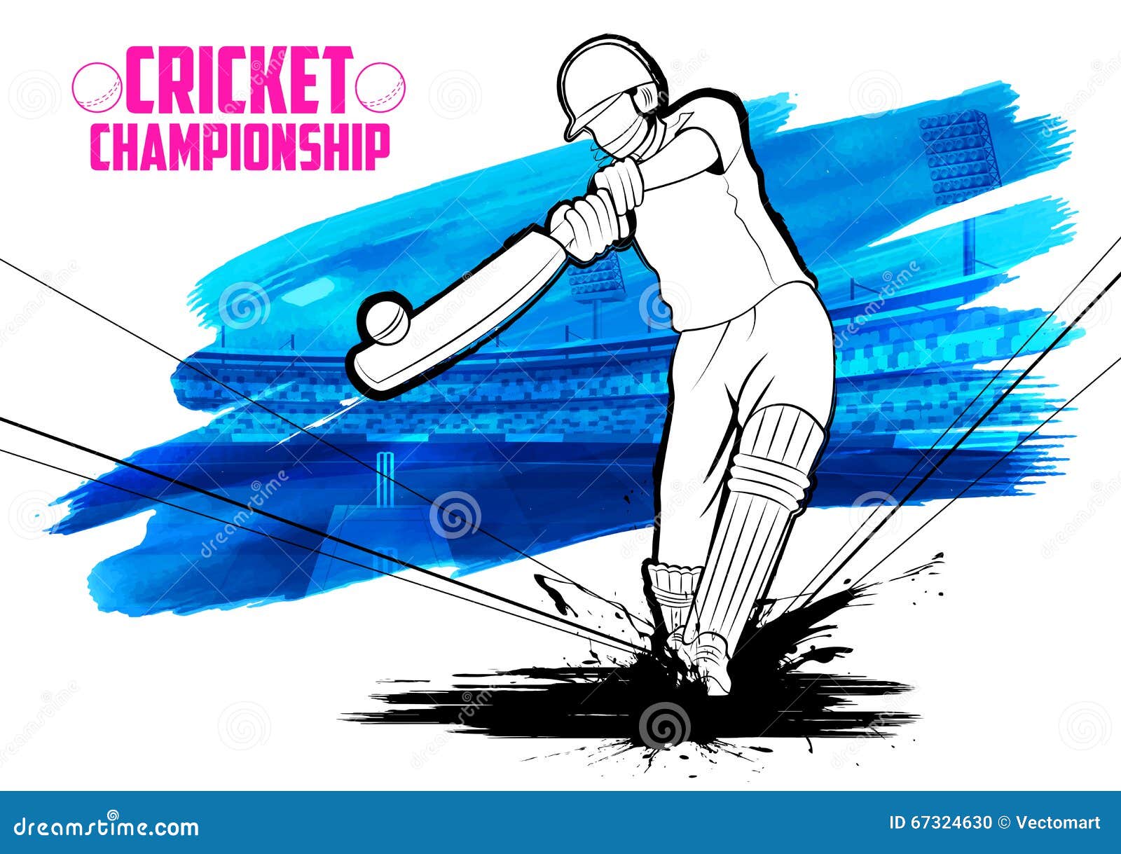 Batsman Playing Cricket Championship Stock Vector - Illustration of ...