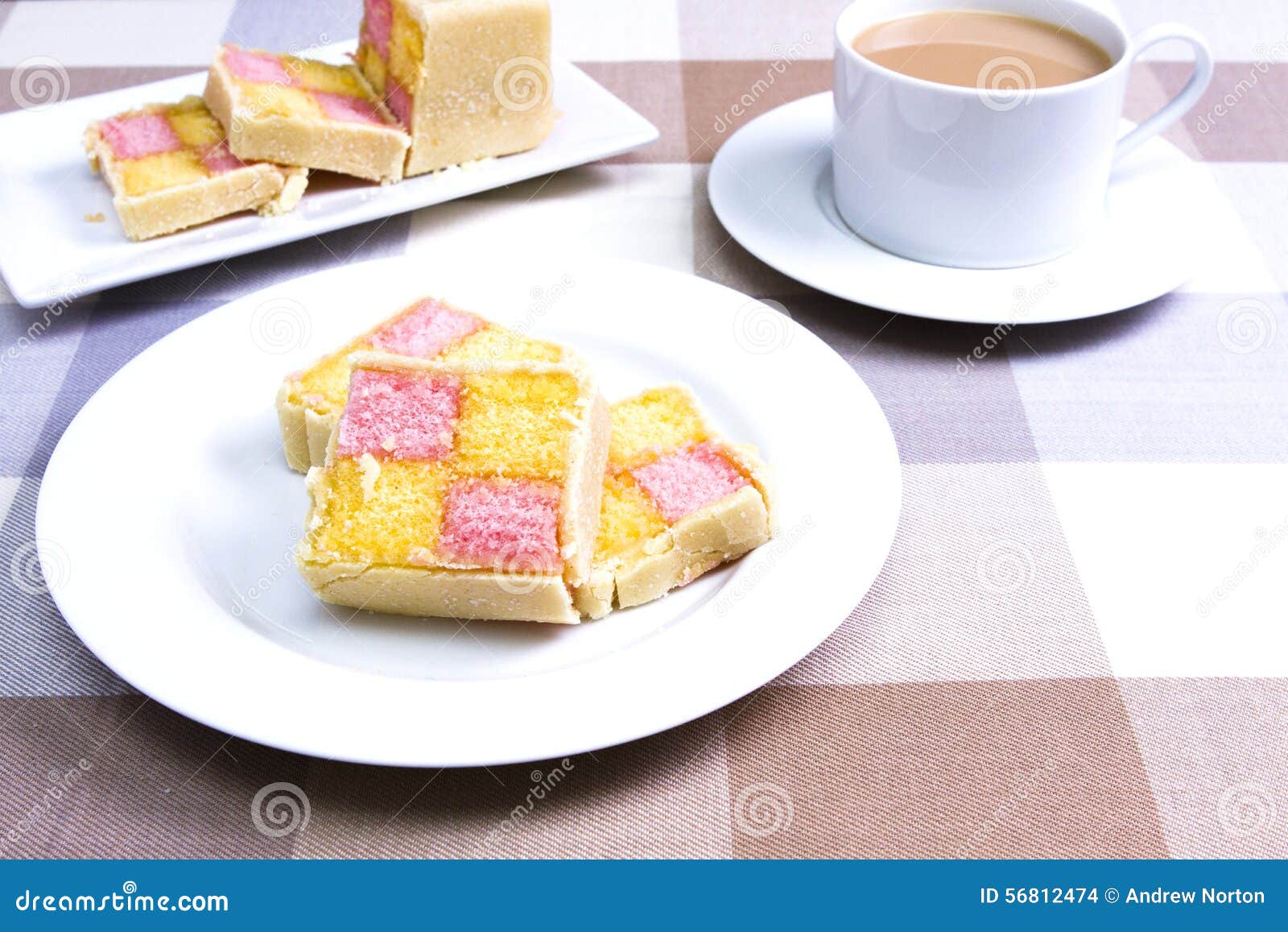 Battenberg cake stock photo. Image of battenberg, portion - 56812474