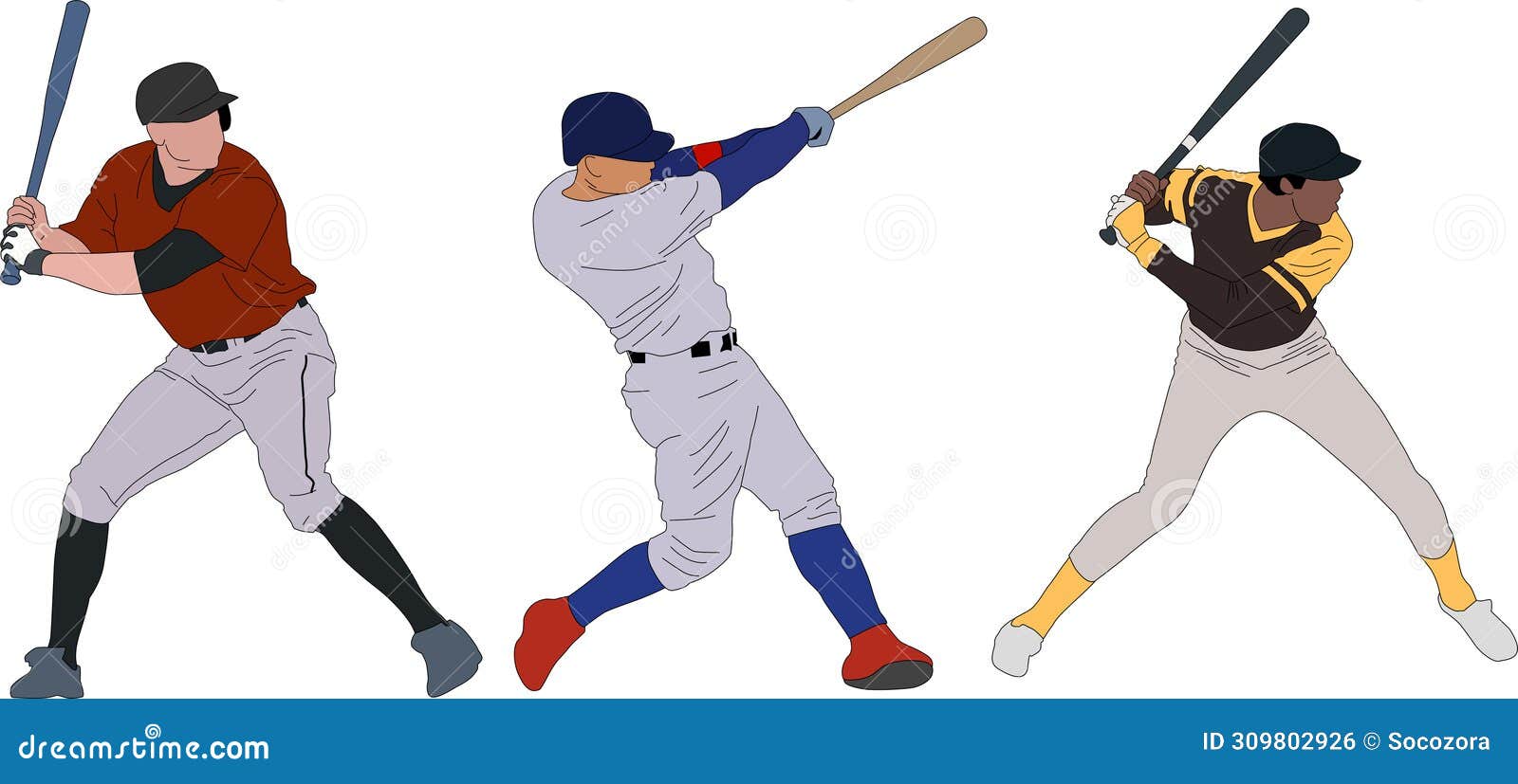 Batter Baseball Pose Vector Flat Illustration Stock Vector ...