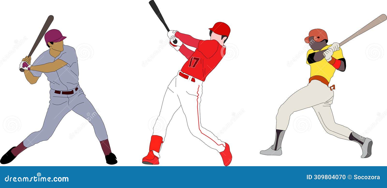 Batter Baseball Pose Vector Flat Illustration Stock Vector ...