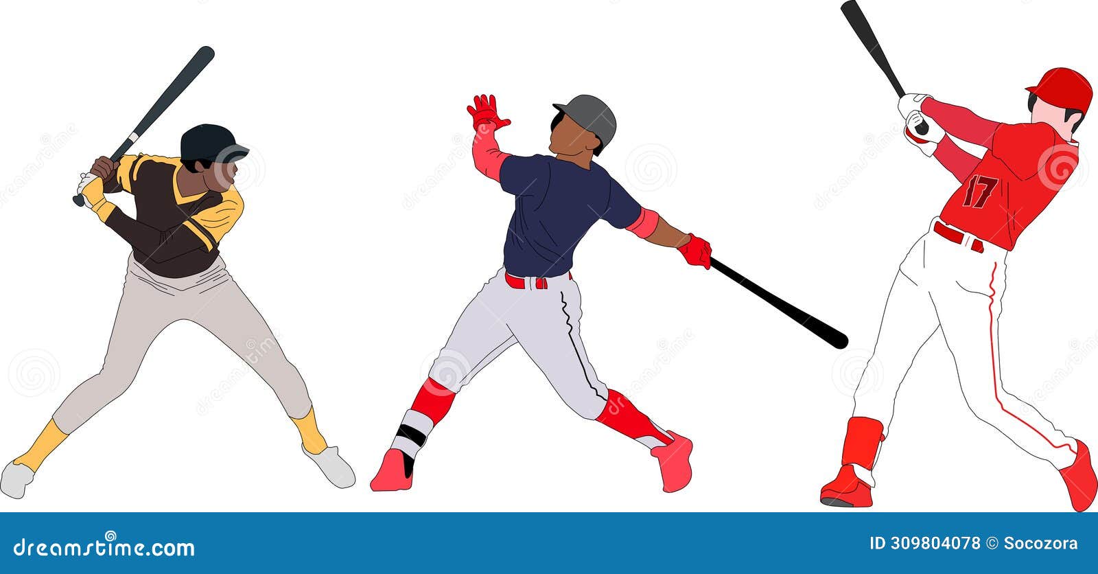 Batter Baseball Pose Vector Flat Illustration Stock Vector ...