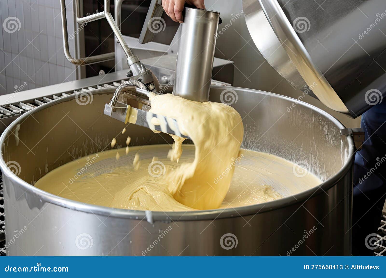 Batter Being Mixed on a Large Scale with the Help of Industrial Mixer ...