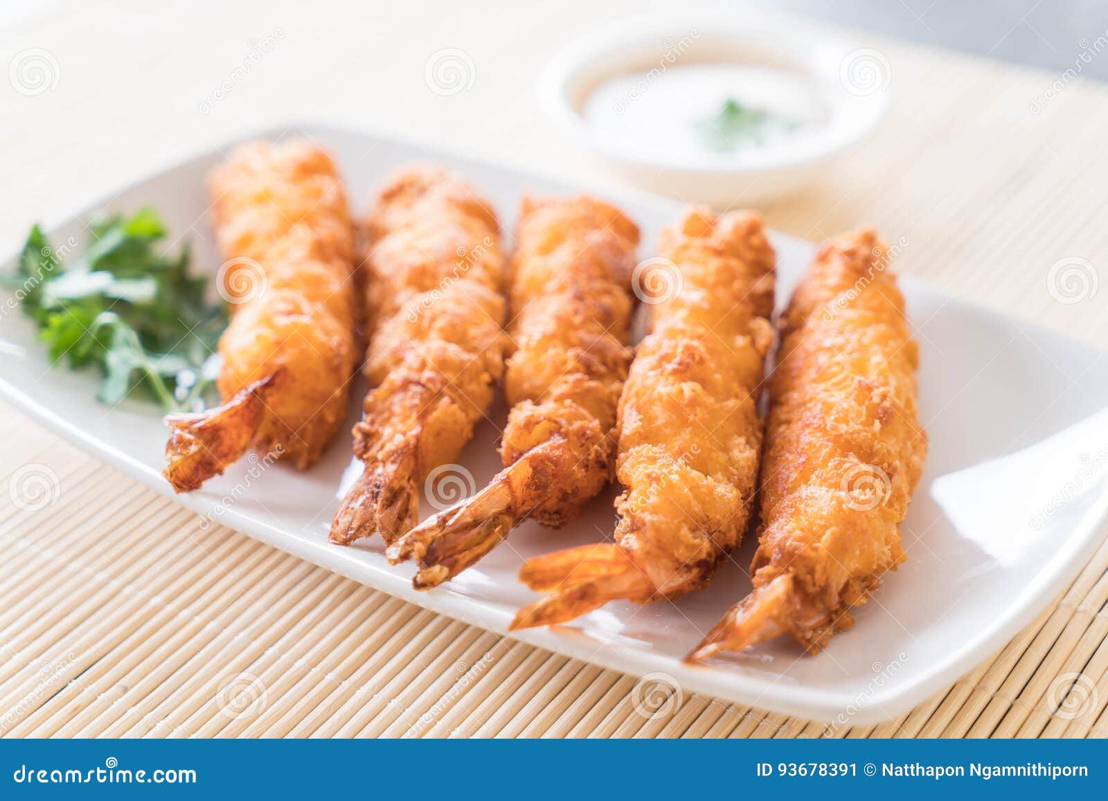 Batter-fried Prawns on Table Stock Image - Image of gourmet, meal: 93678391