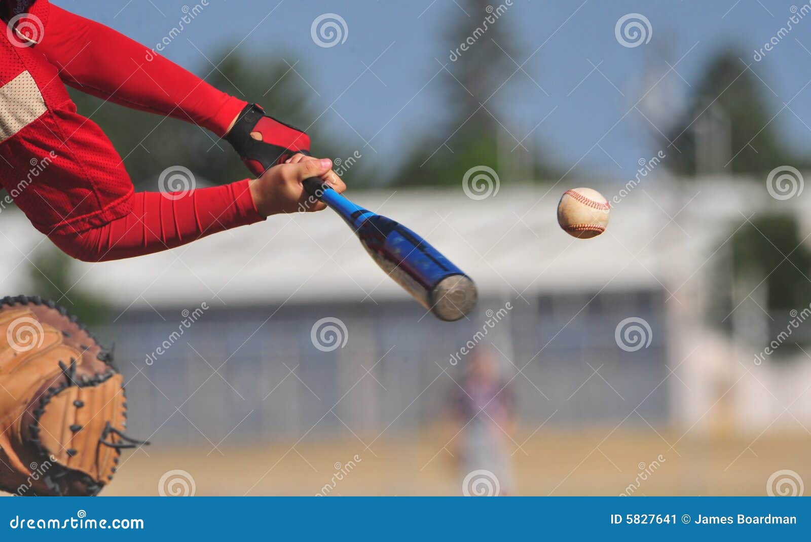 Batter hits the ball stock image. Image of youth, baseball - 5827641