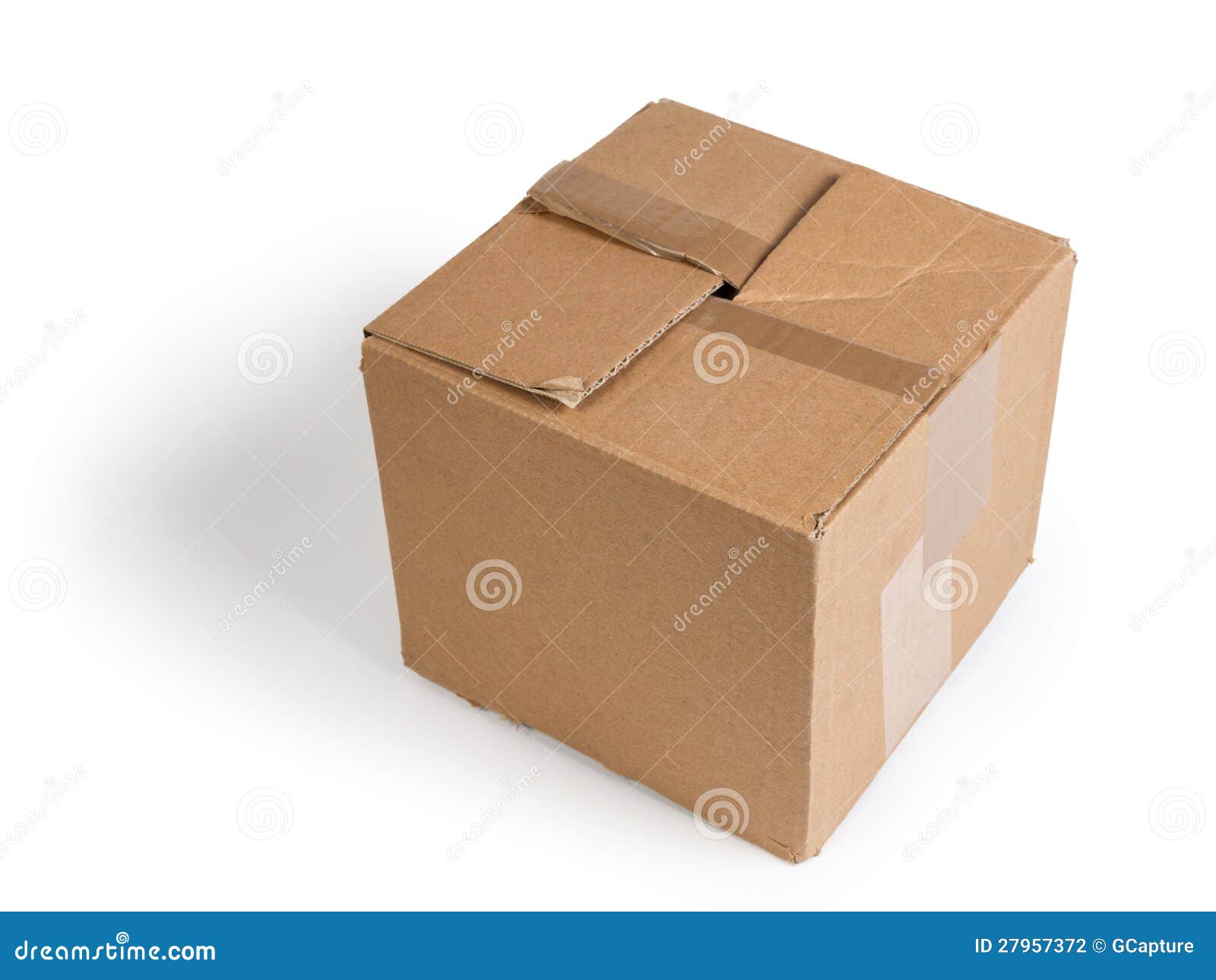 Battered Cartboard Box Isolated On White Royalty-Free Stock Image ...