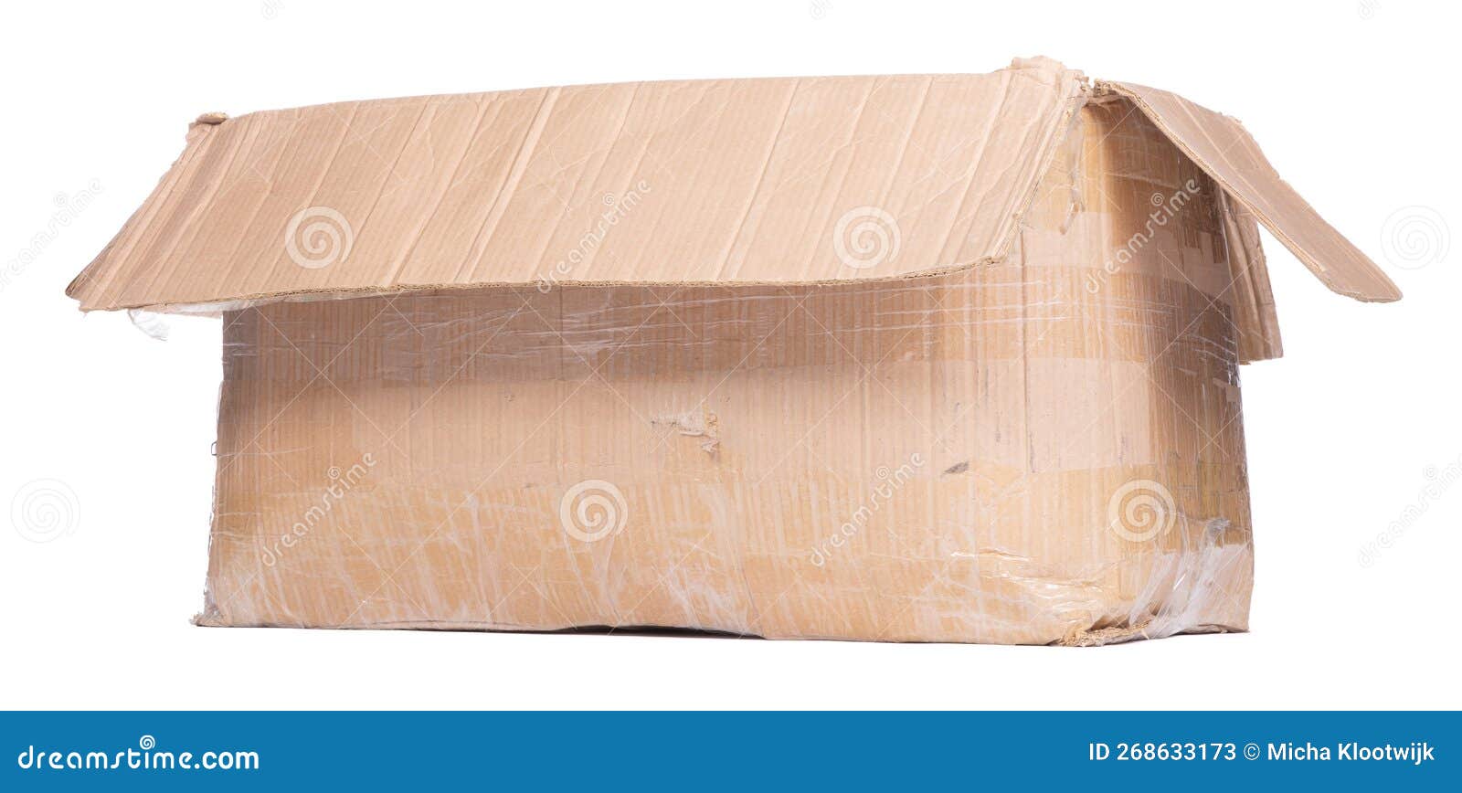 Battered Cartboard Box Isolated On White Stock Photography ...