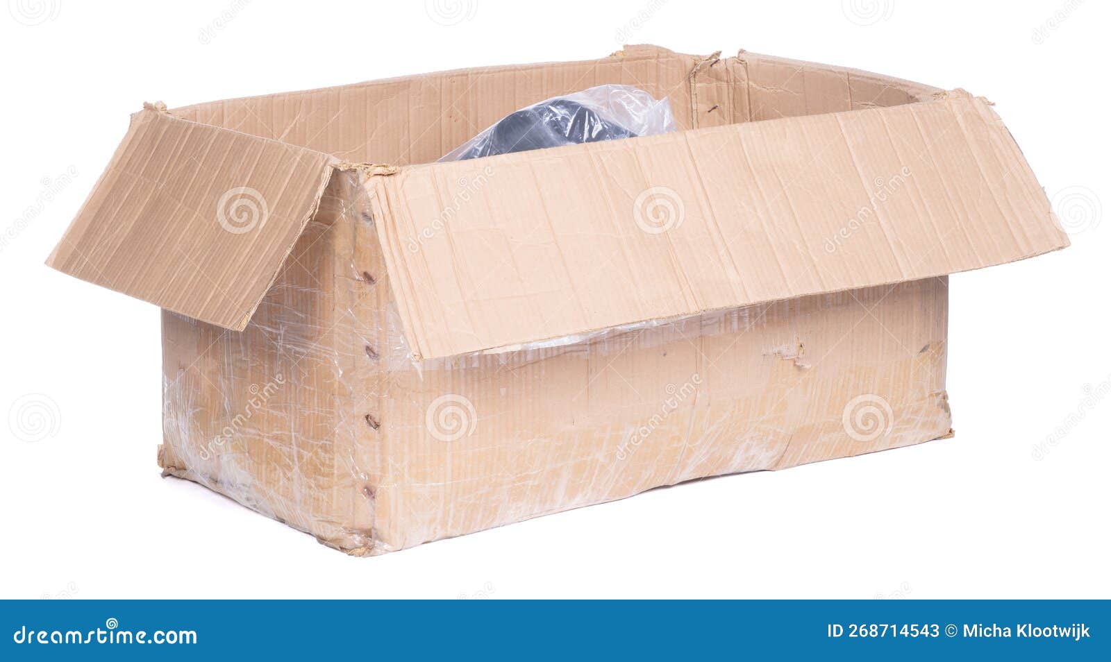 Battered Cartboard Box Isolated On White Stock Photography ...