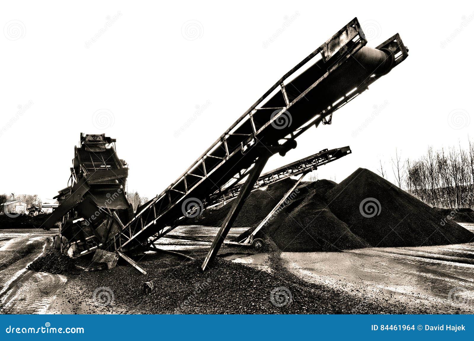 Battered Coal Belt Conveyor Stock Photo - Image of collapsed, belt ...