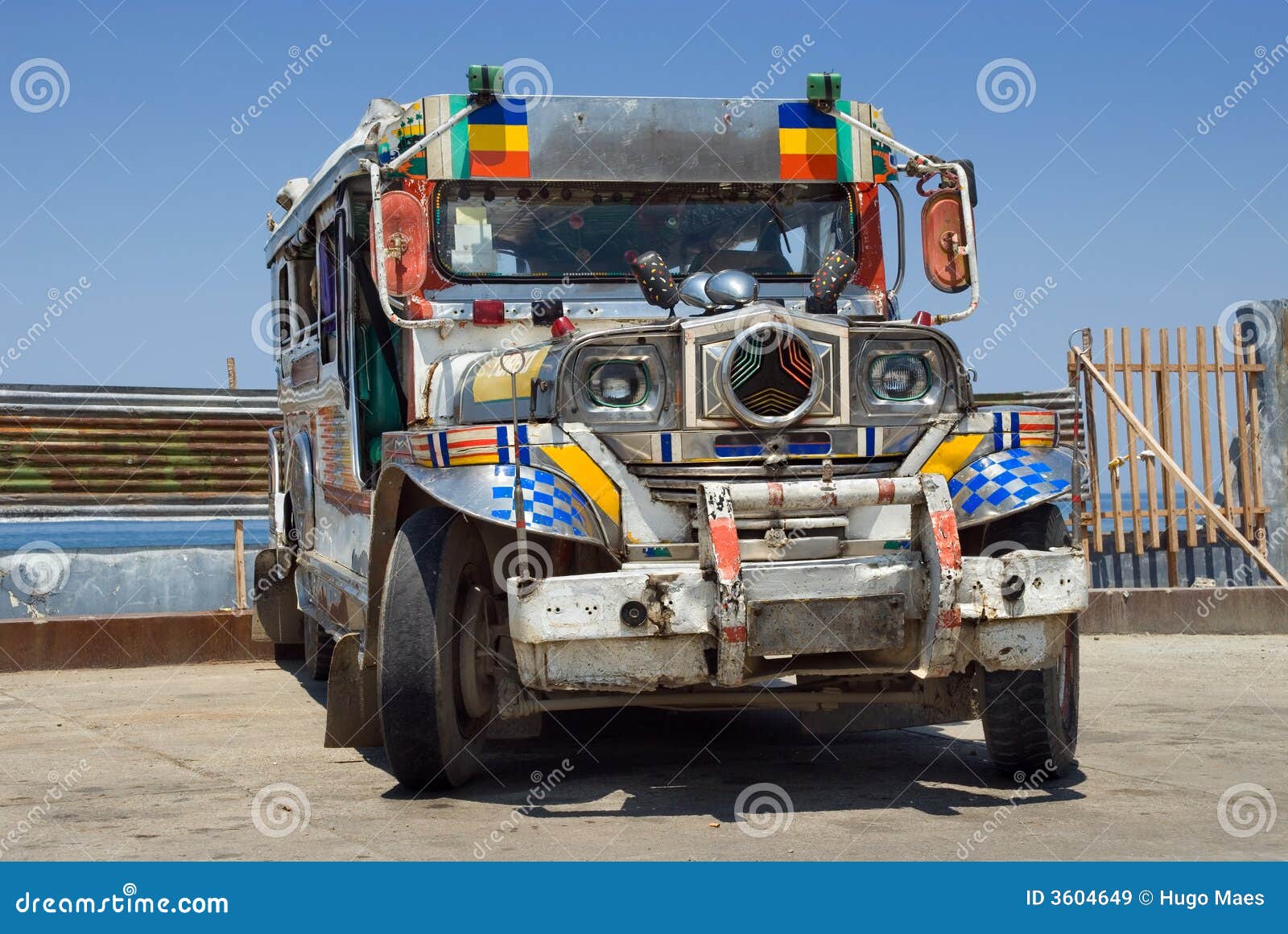 Battered Filipino jeepney. stock image. Image of metal - 3604649