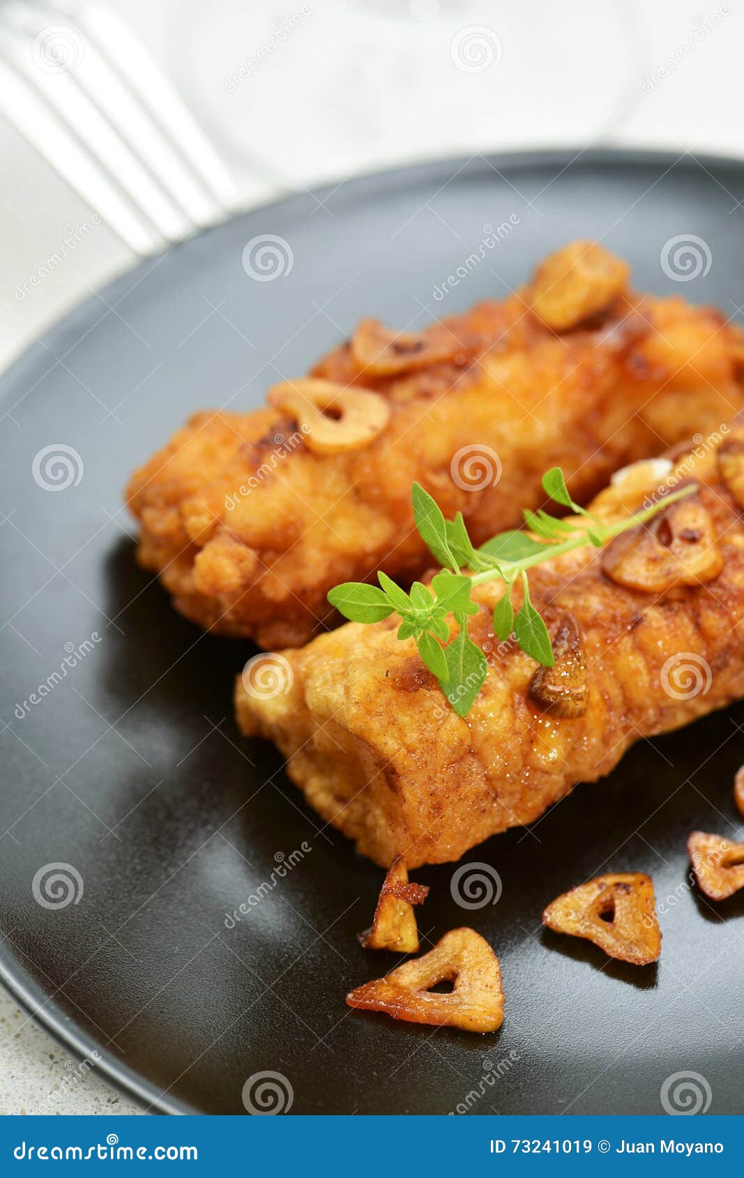 Battered and Fried Cod Fillets Stock Image - Image of eating, menu ...