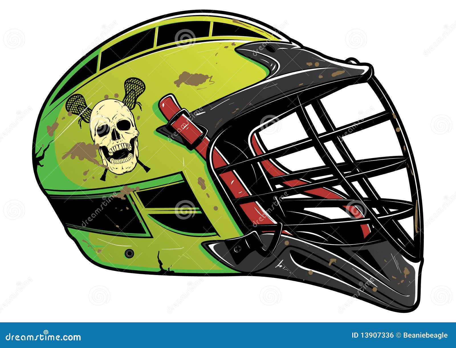 Battered Lacrosse Helmet EPS Stock Vector - Illustration of scratched ...