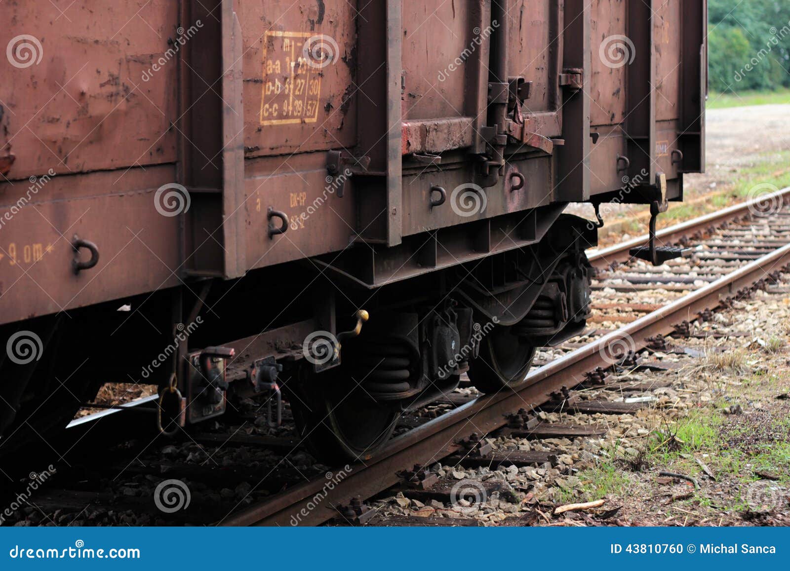 Battered Railway Wagon Standing on the Tracks Stock Photo - Image of ...