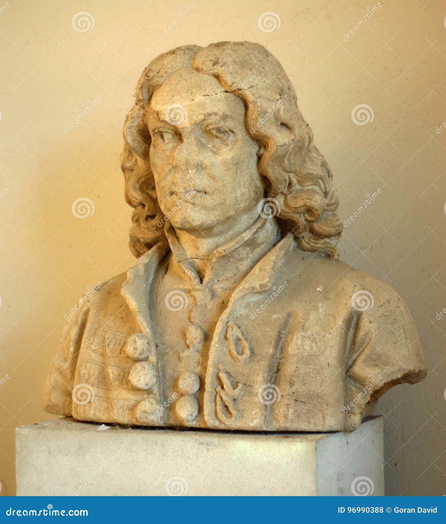 Battered Stone Bust of a Renaissance Time Person Stock Photo - Image of ...