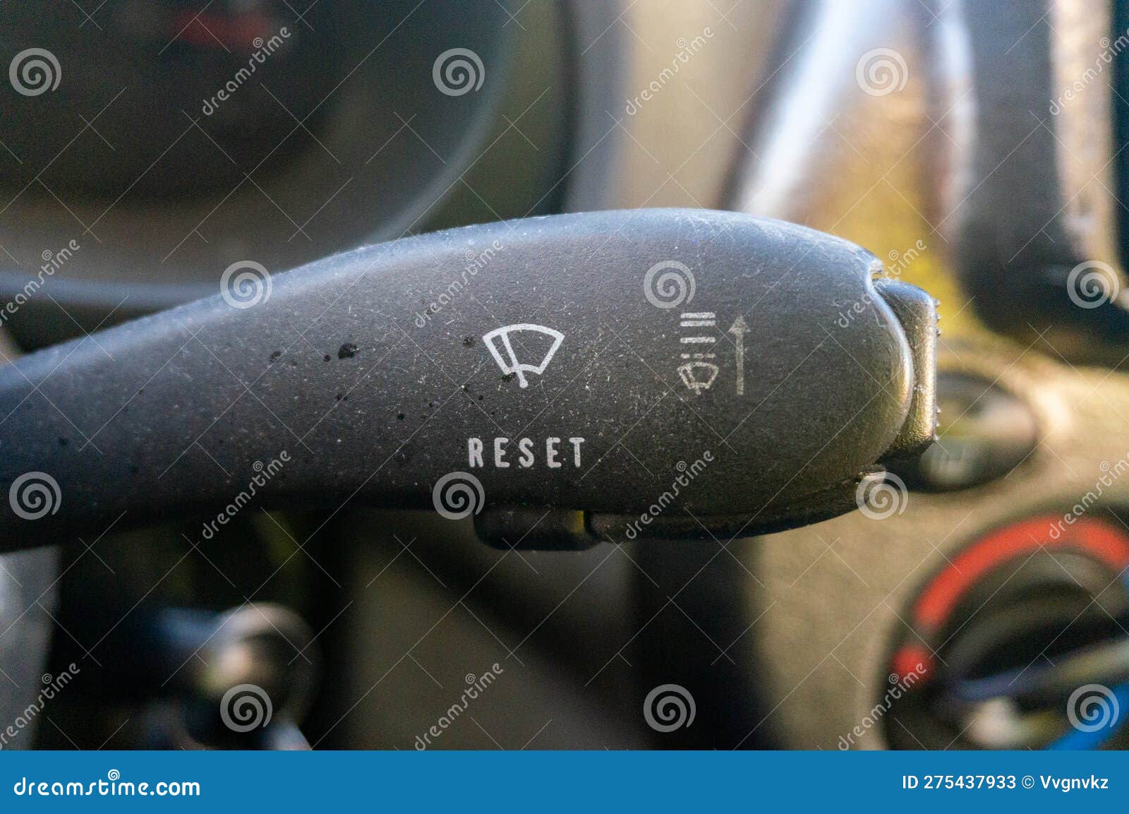 Battered Windshield Wiper Shift Lever Stock Image - Image of black ...