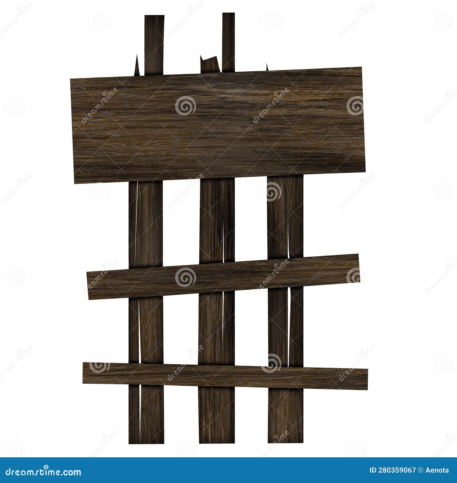 Battered Wooden Sign - 3D Illustration Stock Illustration ...