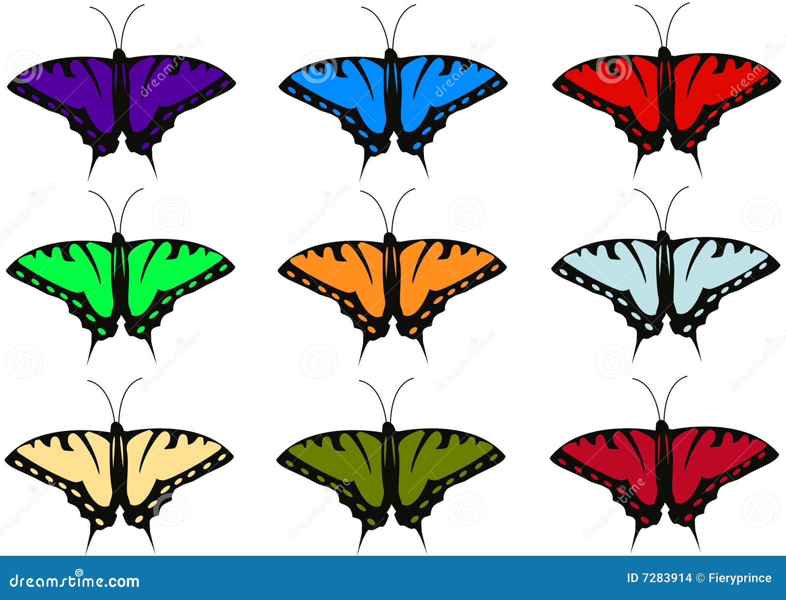 Batterflies stock vector. Illustration of silhouette, contrasts - 7283914