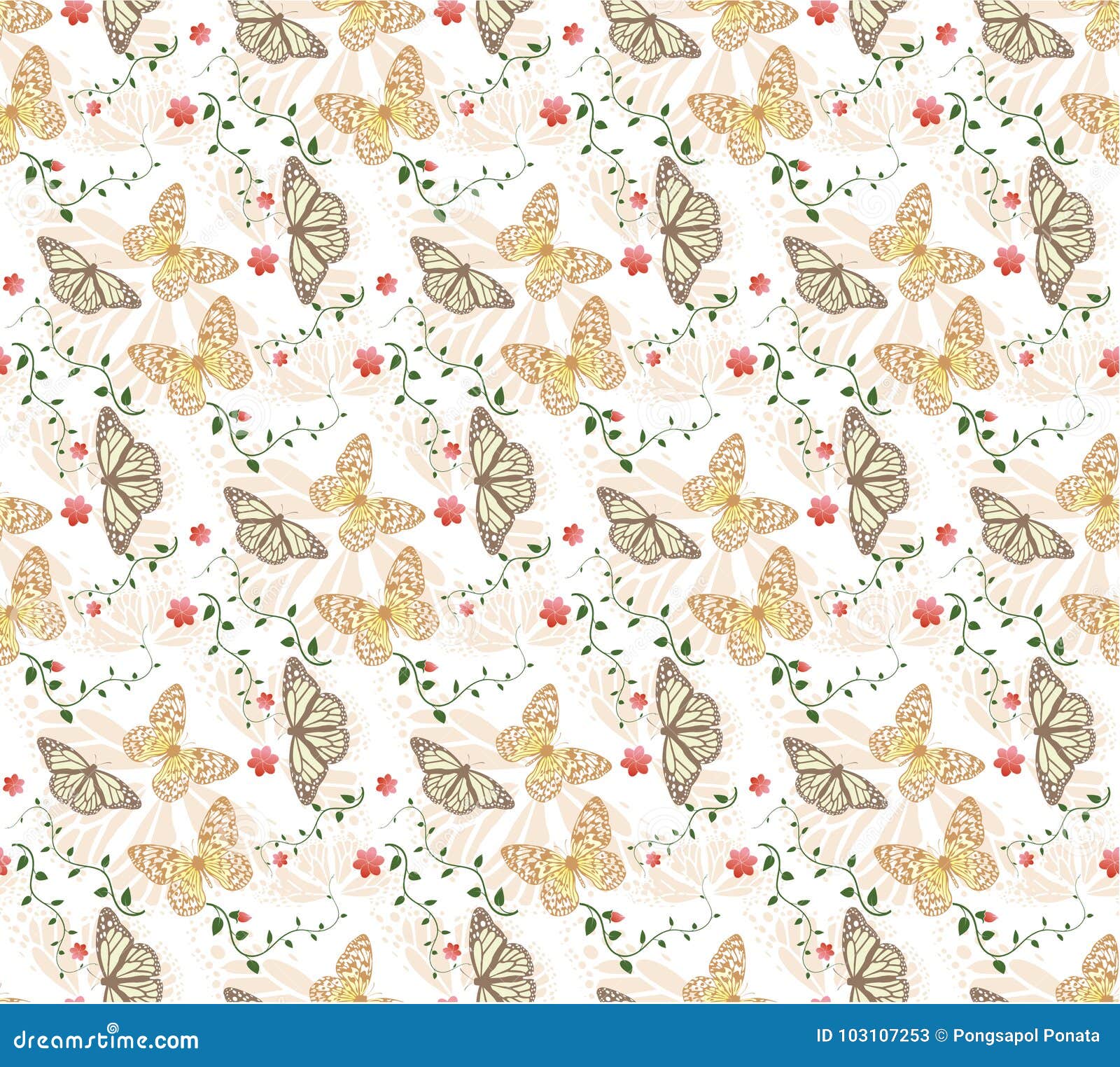 Batterfly Gold Patterns Seamless Stock Illustration - Illustration of ...