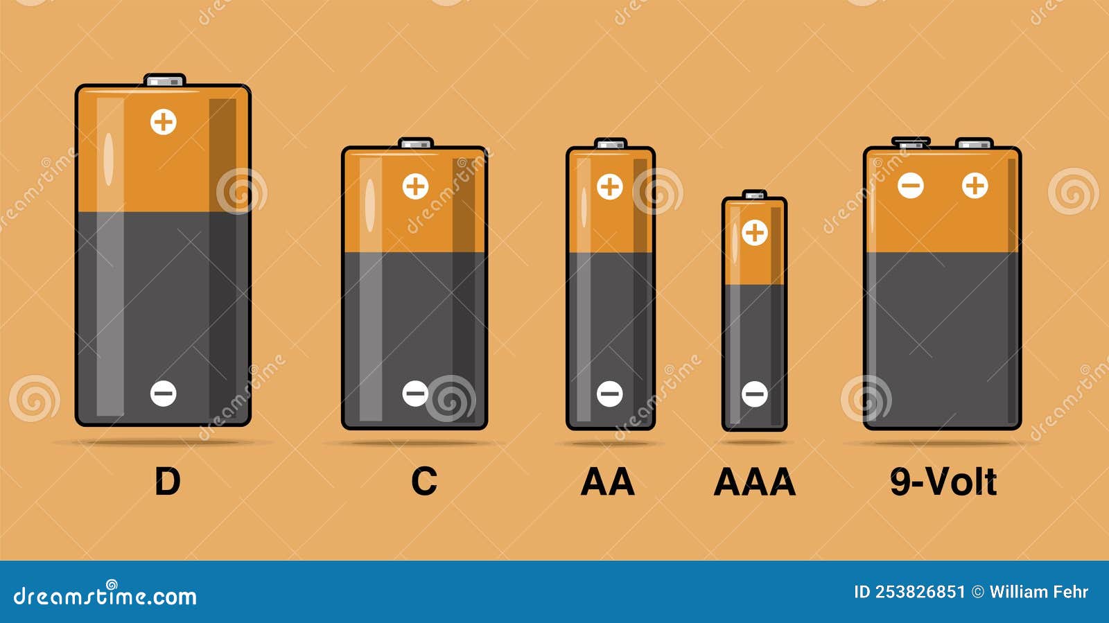 Illustration of a Set of Batteries Stock Vector - Illustration of ...