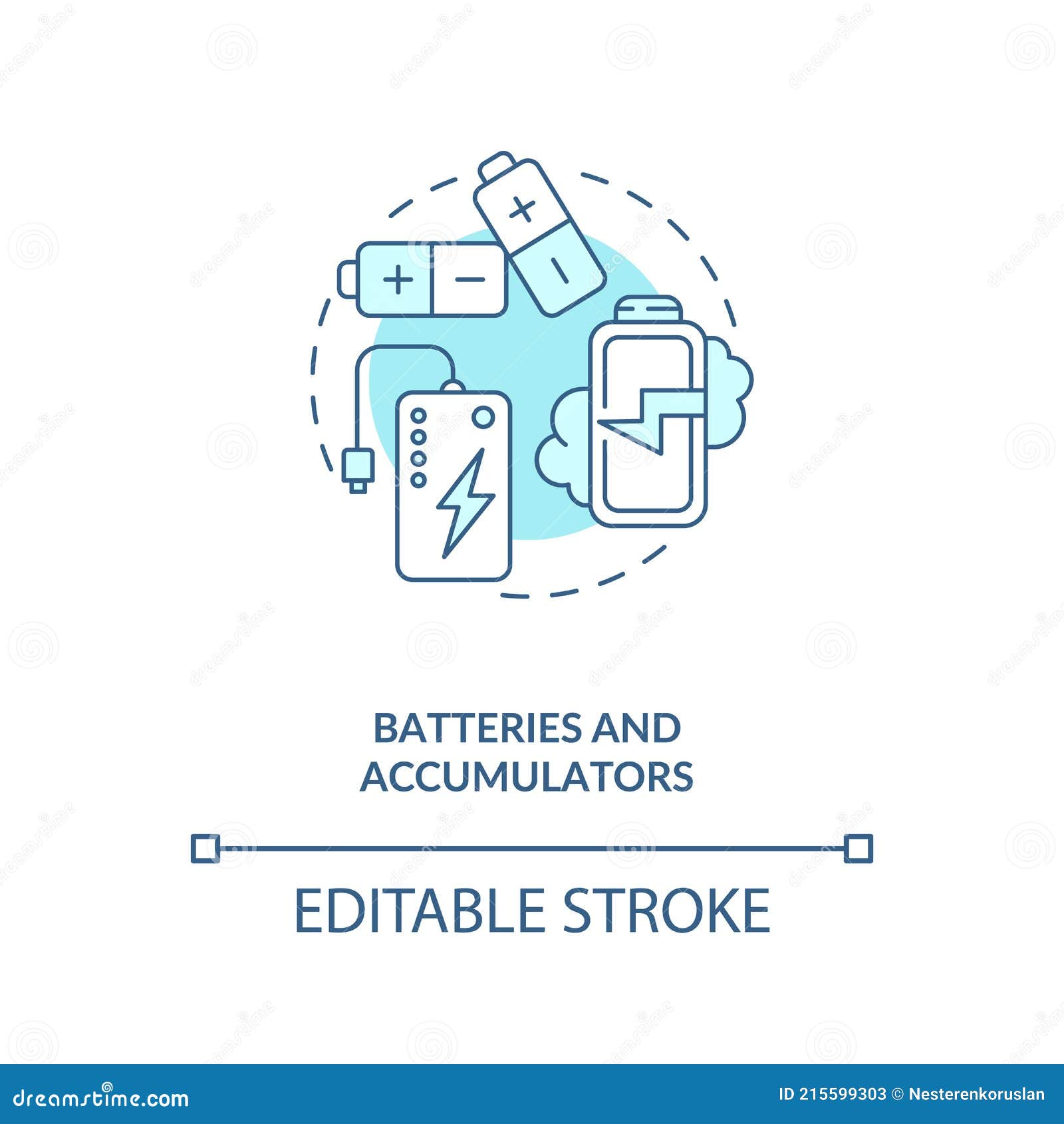 Batteries and Accumulators Concept Icon Stock Vector - Illustration of ...
