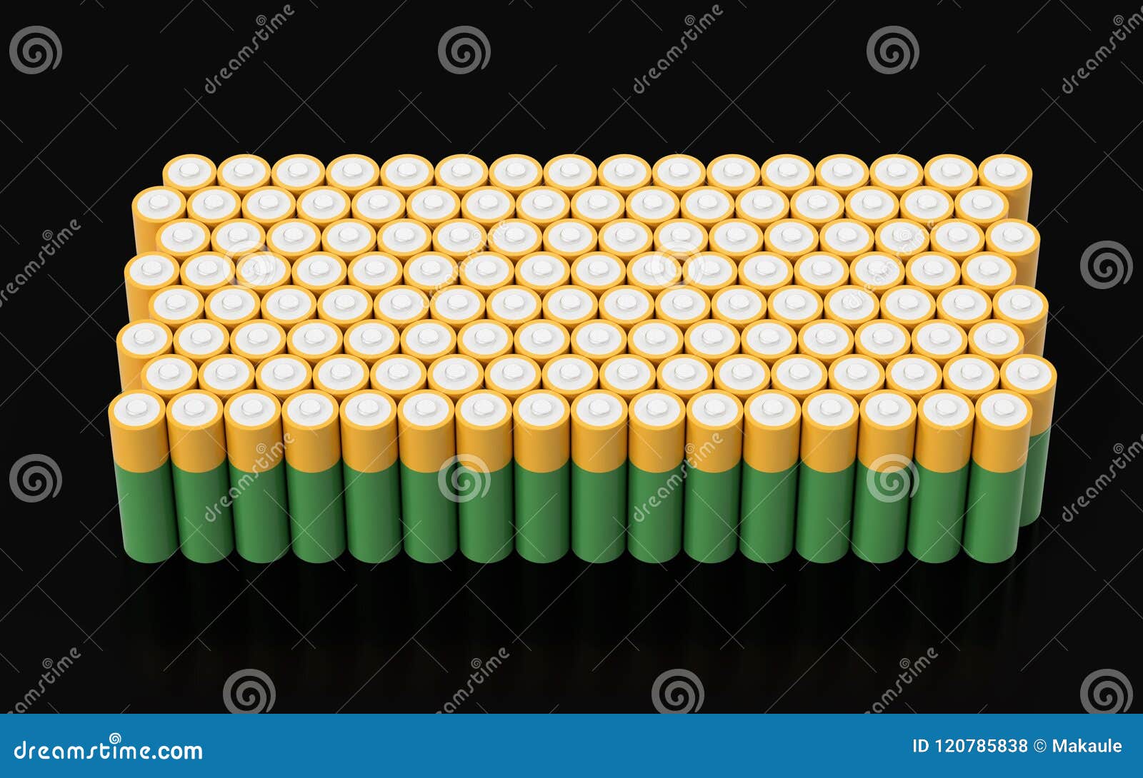 Batteries Cells on the Dark Background. Stock Illustration ...