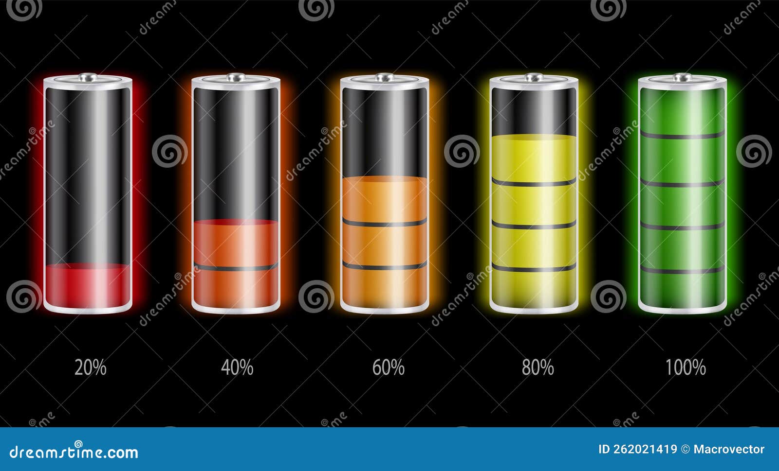 Batteries with Different Charge Levels Stock Vector - Illustration of ...