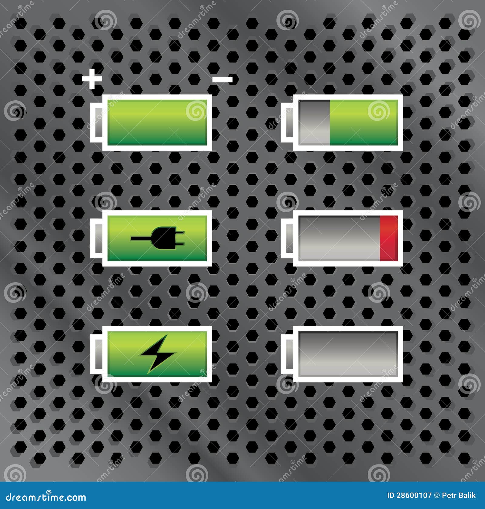 Batteries with Different Level of Charge Stock Illustration ...