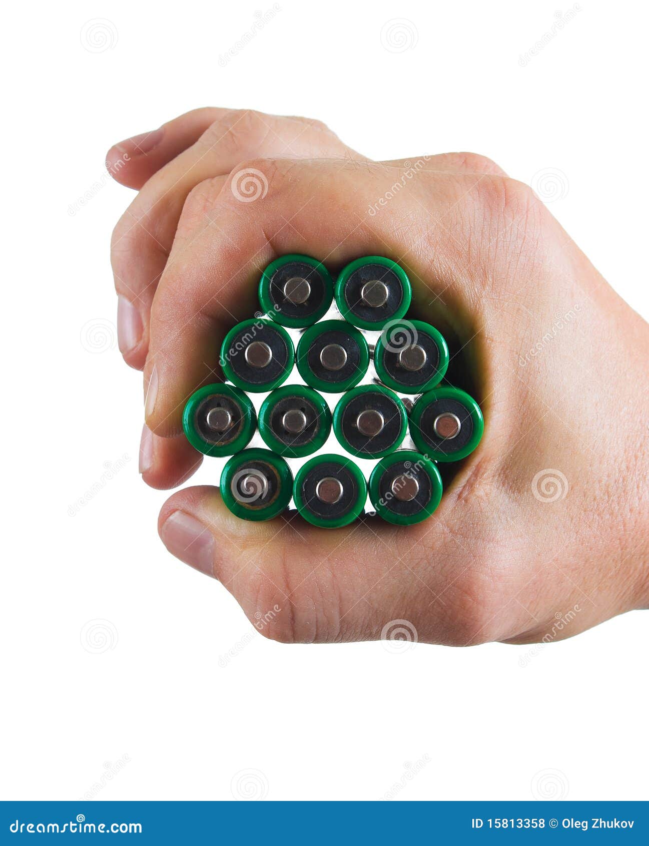 The batteries in hand stock photo. Image of white, hand - 15813358