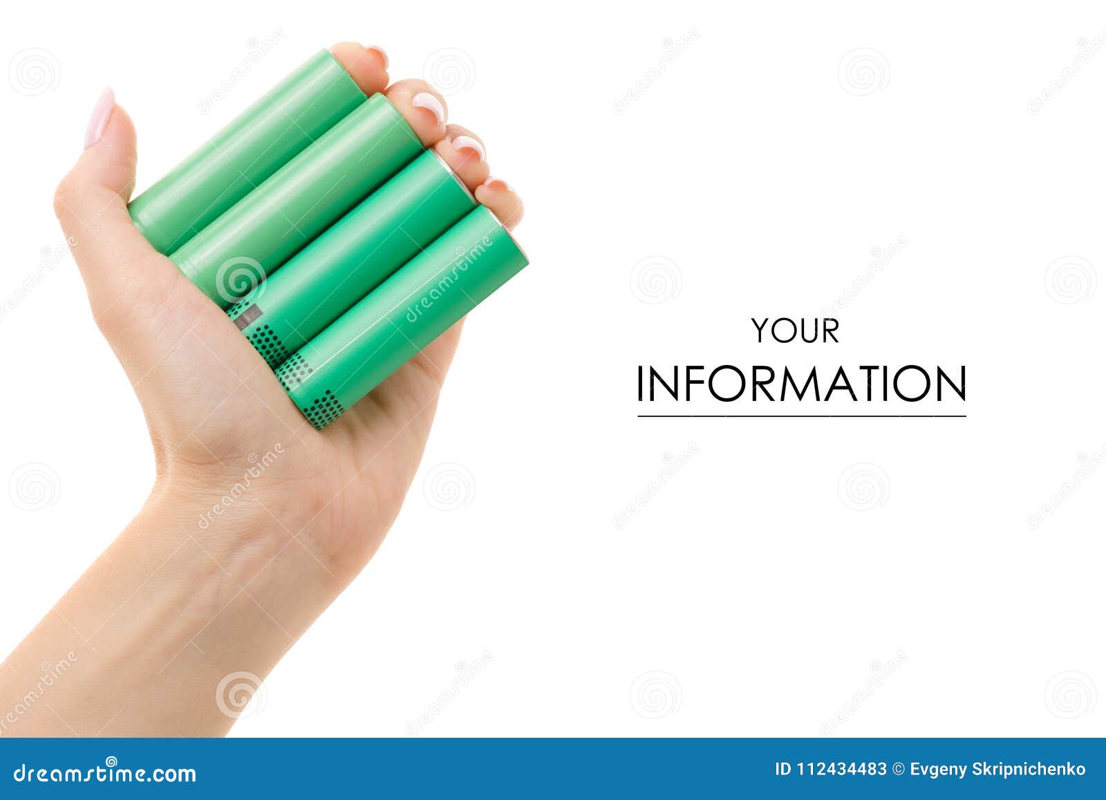 The Batteries 18650 in a Hand Pattern Stock Image - Image of electric ...