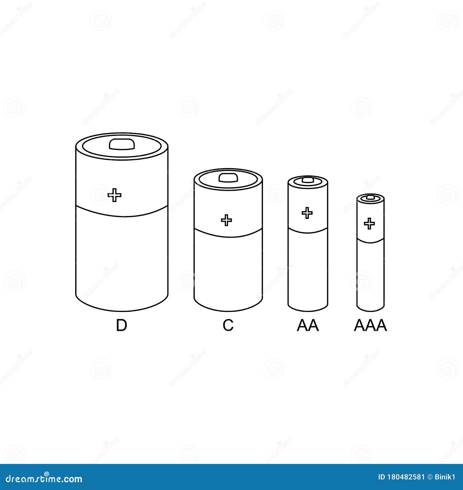 Batteries Icons Set Outline Vector Stock Vector - Illustration of ...