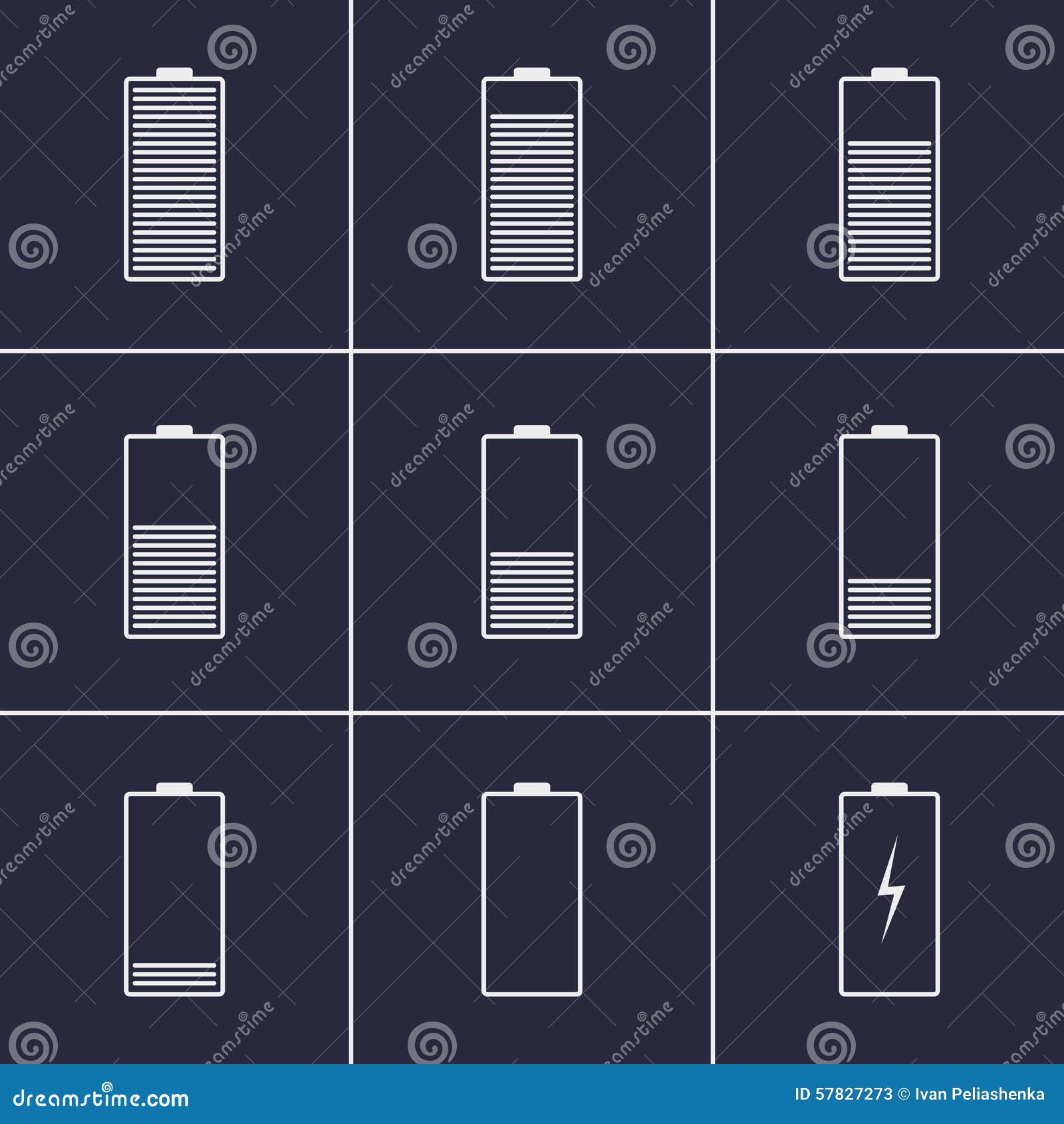 Batteries Icons stock illustration. Illustration of design - 57827273