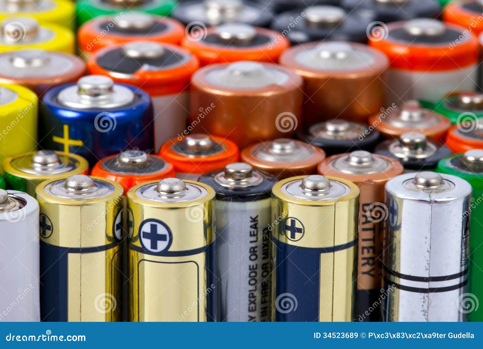 Batteries stock image. Image of close, diverse, battery - 34523689