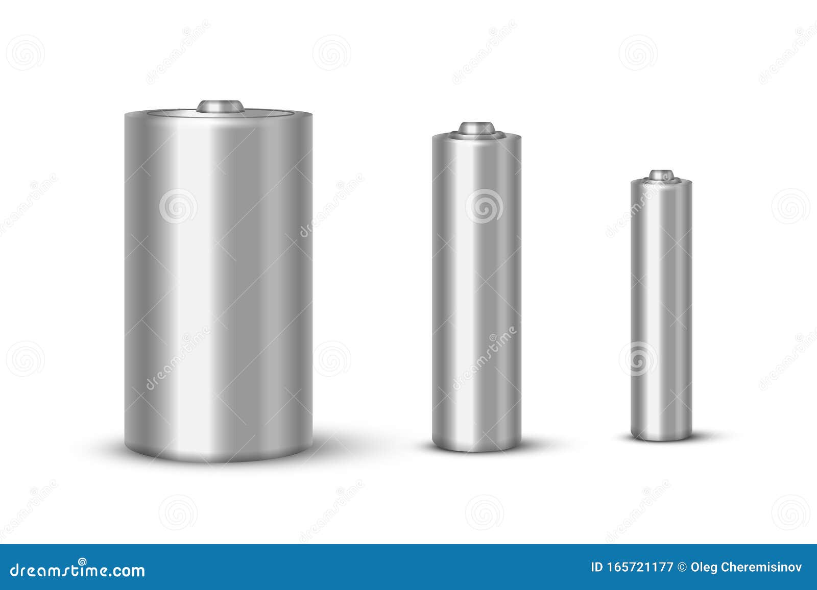 Batteries Realistic Vector Illustrations Set Stock Vector ...