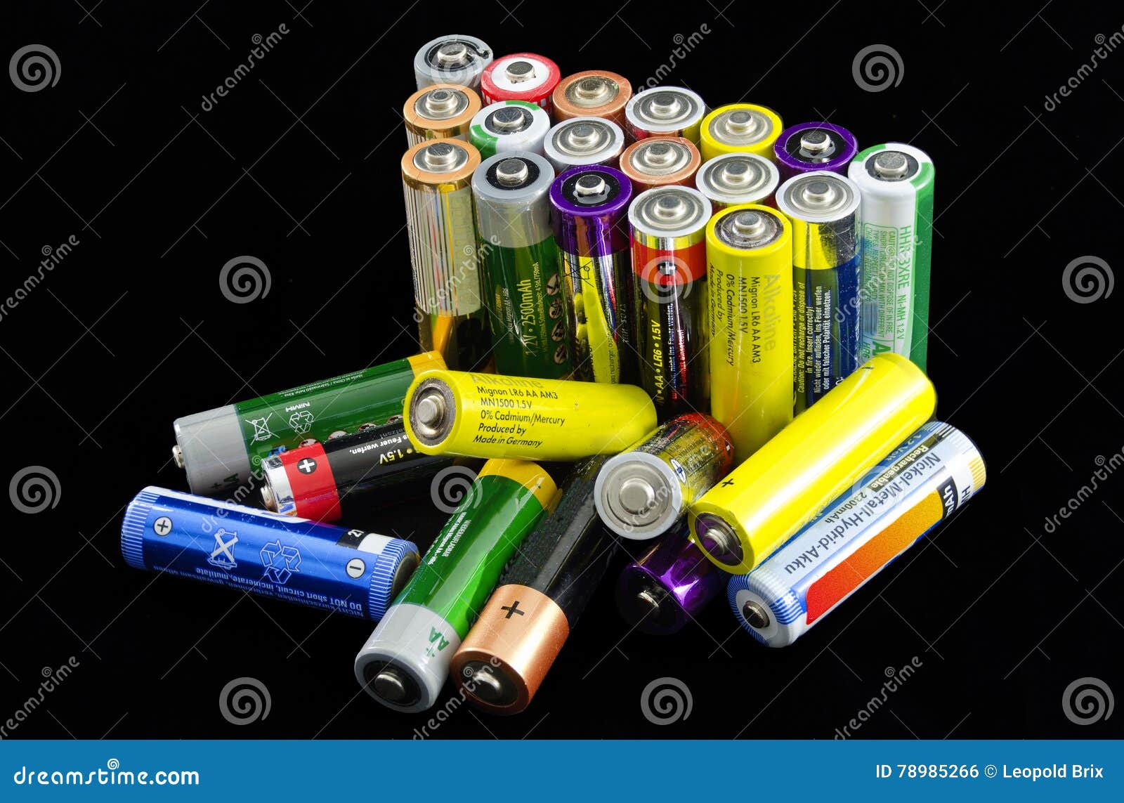 Batteries and Rechargeable Cells Stock Photo - Image of device, mercury ...