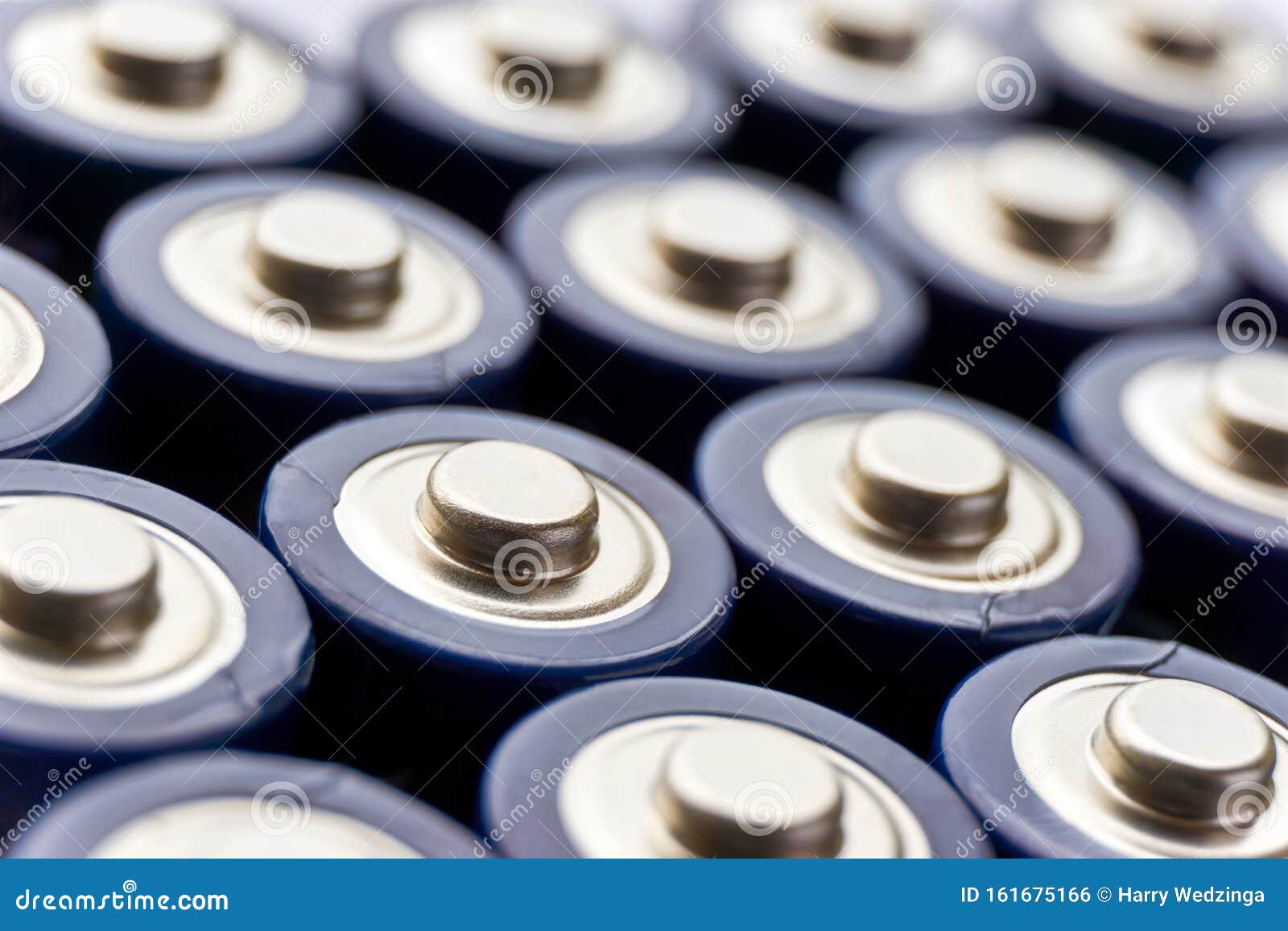 Positive Poles of Blue AA Batteries Stock Photo - Image of ecology ...