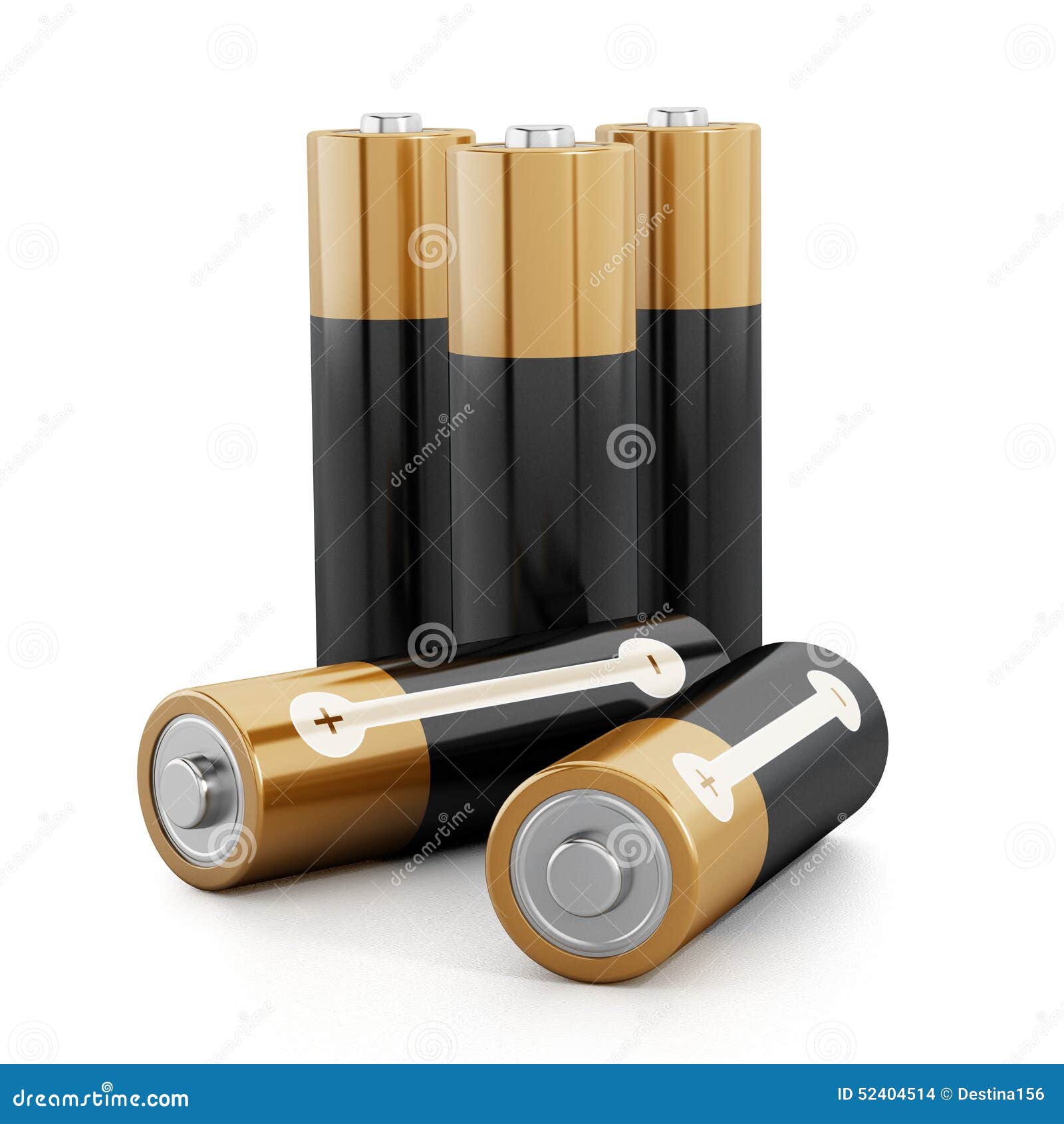 3d Stack Of Batteries With Recycling Symbol . Stock Illustration ...