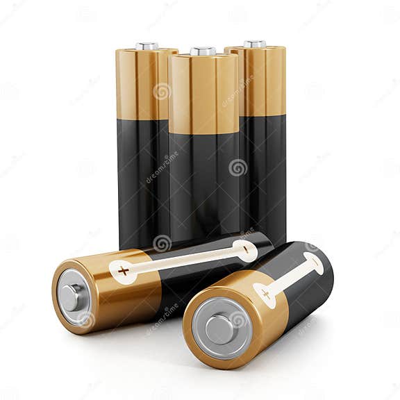 Batteries Stack Isolated on White Background Stock Illustration ...