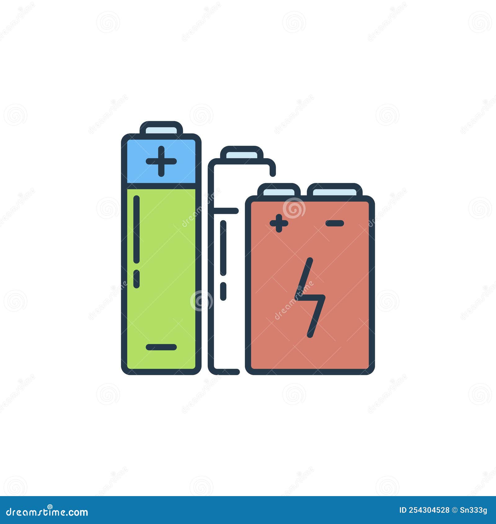 Batteries Vector Concept Modern Colored Icon or Sign Stock Vector ...