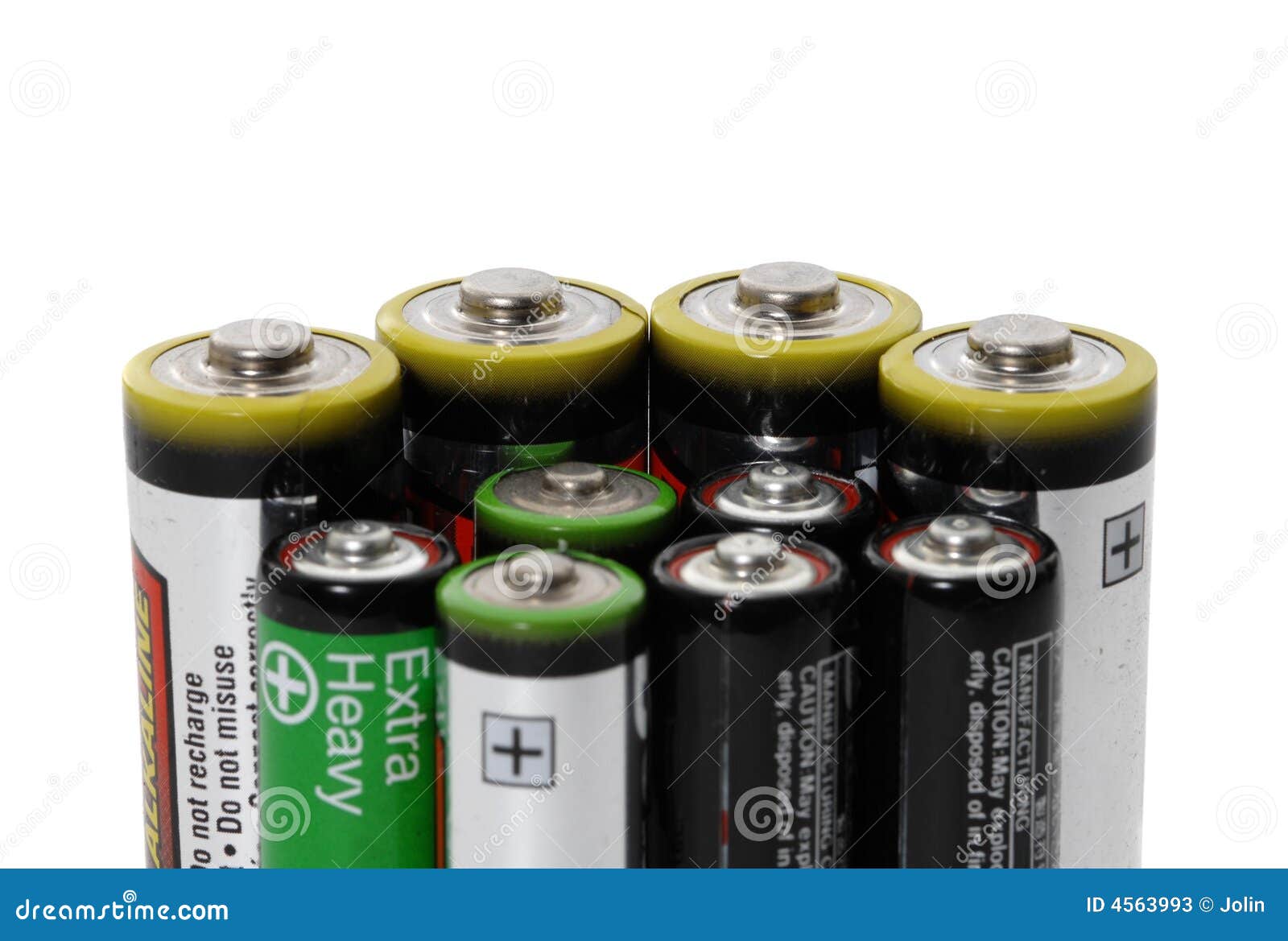 Batteries on White Background Energy Concept Stock Image - Image of ...