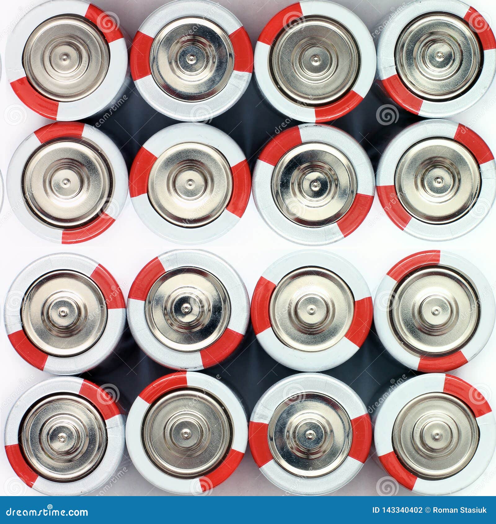 Batteries on White Background. Several Batteries Stock Photo - Image of ...