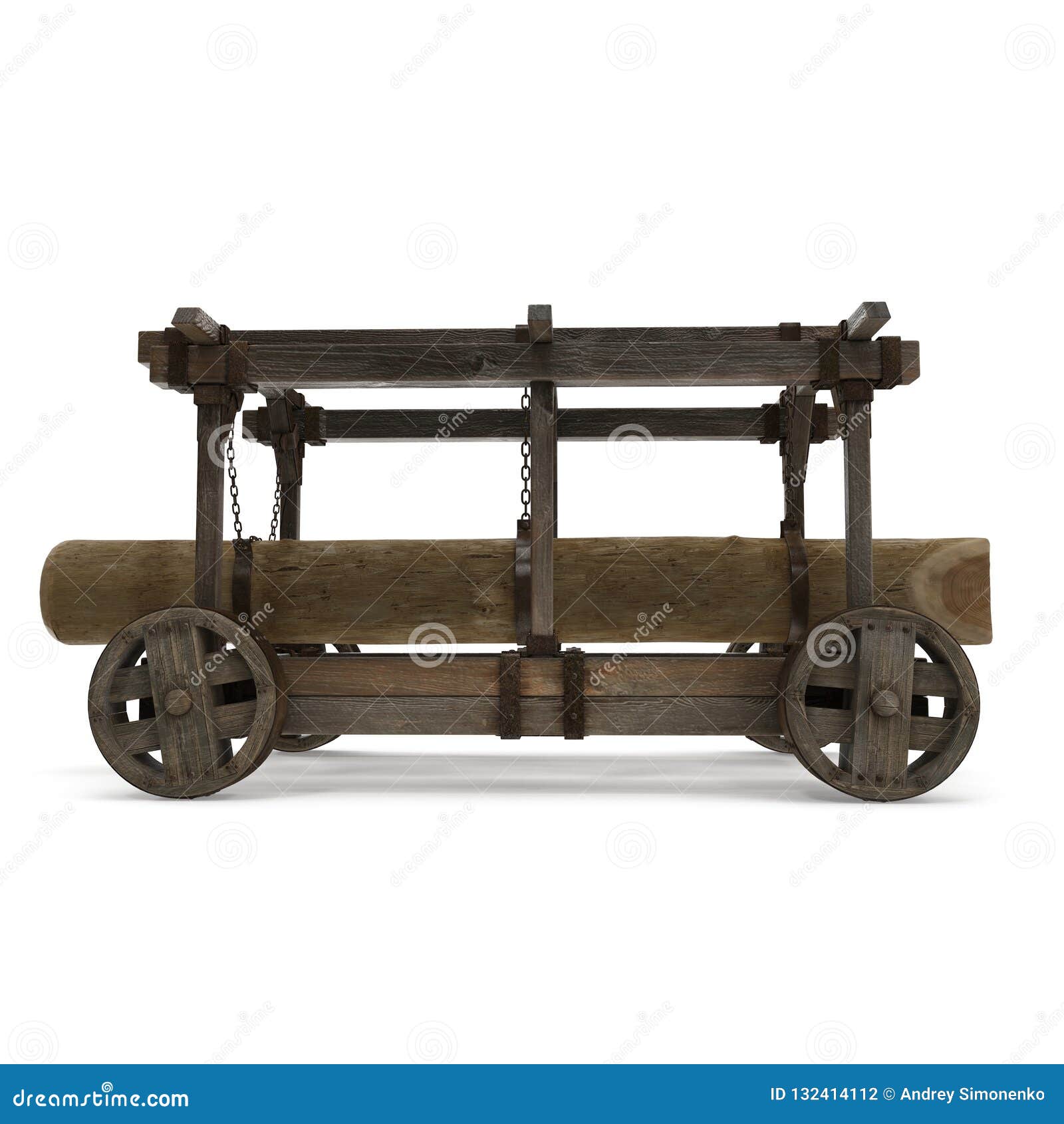 Battering Ram Isolated 3D Model on White Background Illustration Stock ...